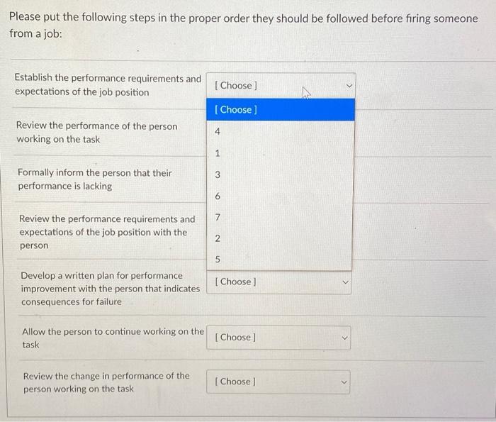Solved Please put the following steps in the proper order | Chegg.com