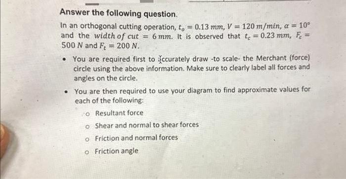 Solved Answer the following question. In an orthogonal | Chegg.com