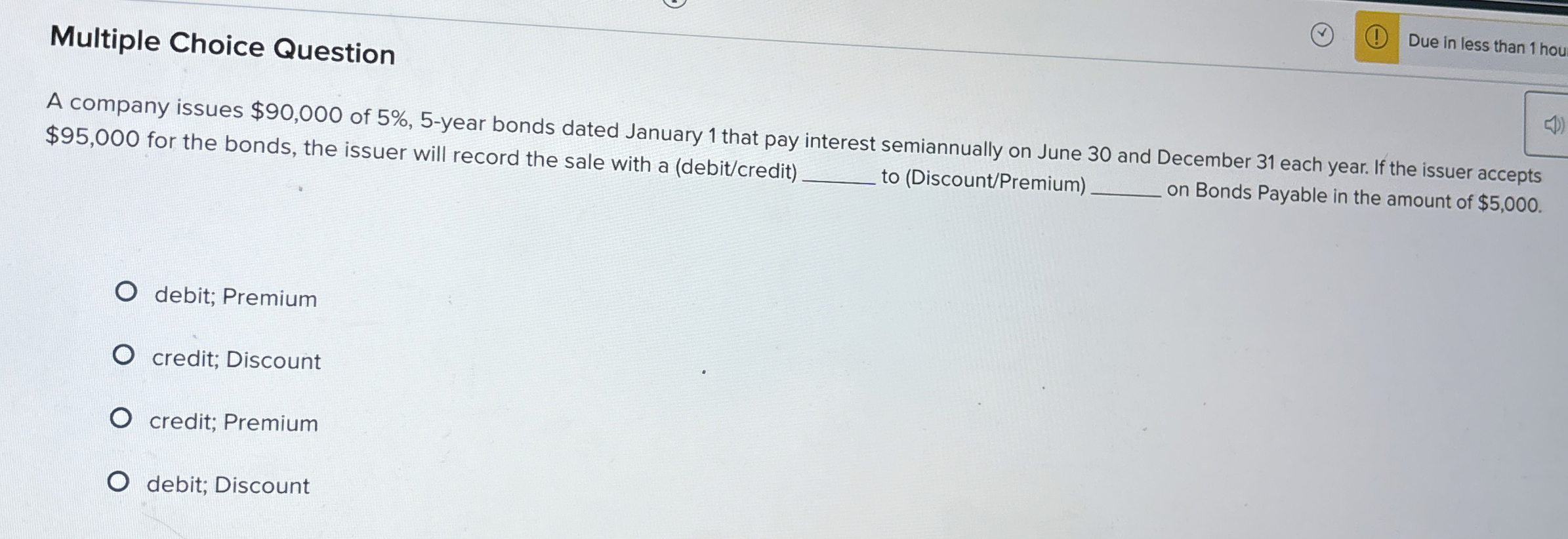 Solved Multiple Choice QuestionDue in less than 1 ﻿houA | Chegg.com