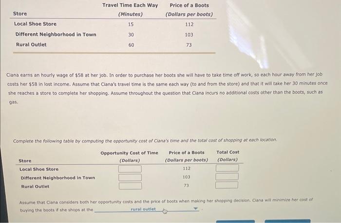 Solved Determining opportunity cost Suppose that Ciana is | Chegg.com