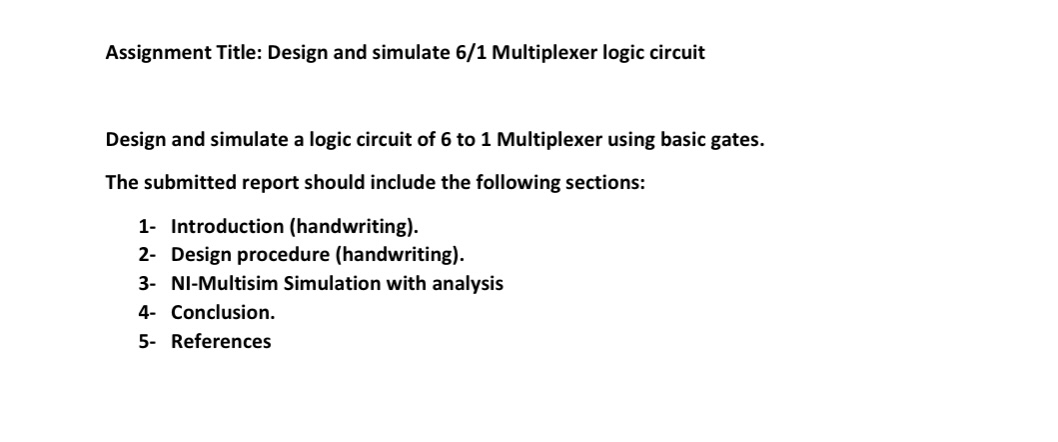 Solved Assignment Title: Design and simulate 6/1 | Chegg.com