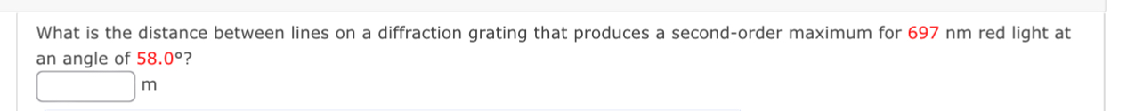 Solved What is the distance between lines on a diffraction | Chegg.com