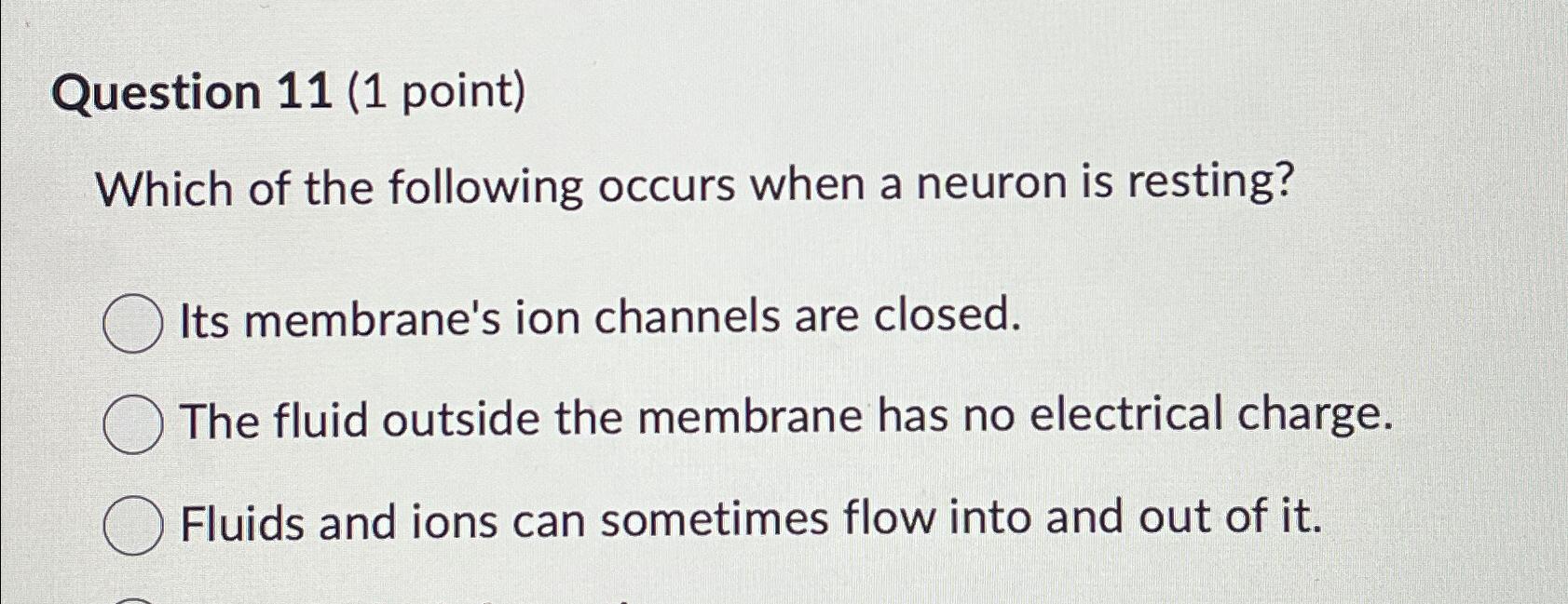 Question 11 (1 ﻿point)Which of the following occurs | Chegg.com