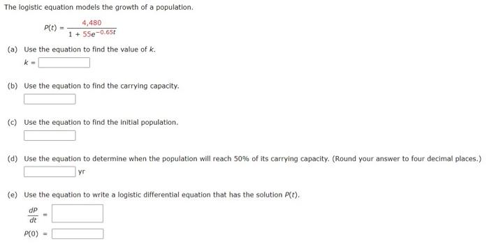 Solved The logistic equation models the growth of a | Chegg.com