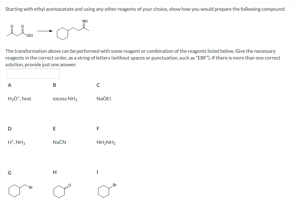 Solved Starting with ethyl acetoacetate and using any other | Chegg.com