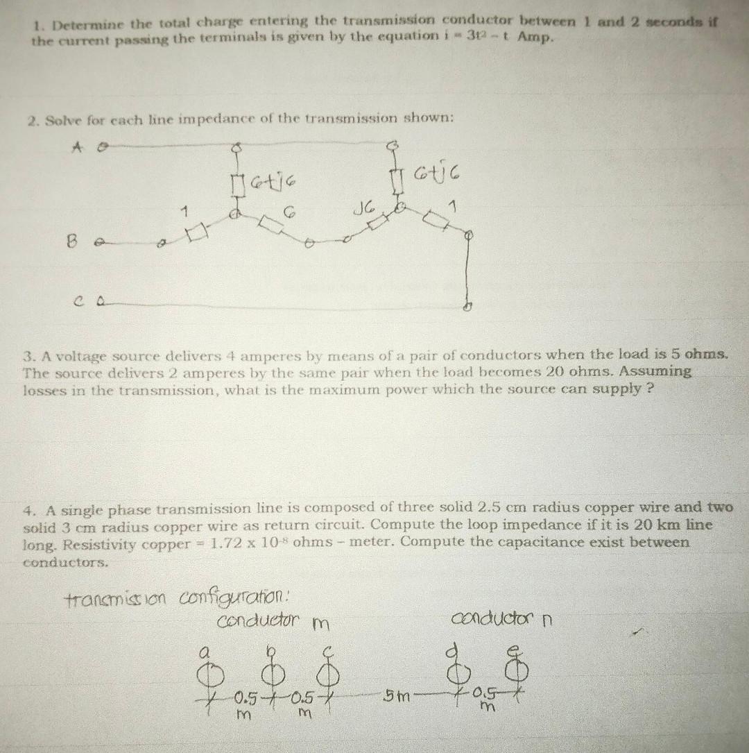Solved 1. Determine the total charge entering the | Chegg.com