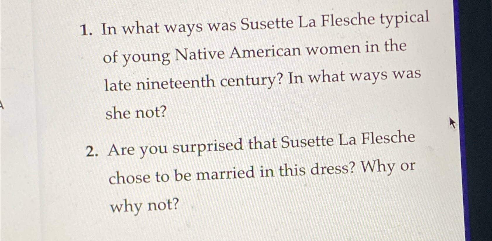 Solved In what ways was Susette La Flesche typical of young | Chegg.com
