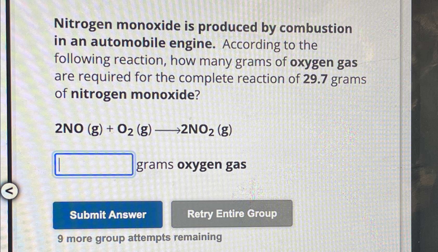 Nitrogen monoxide is produced by combustion in an | Chegg.com