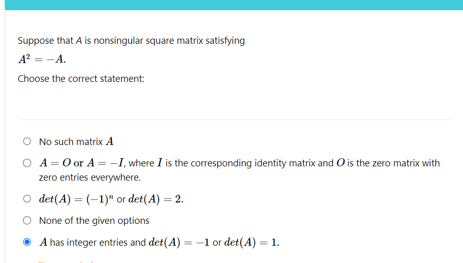 Solved Suppose that A ﻿is nonsingular square matrix | Chegg.com