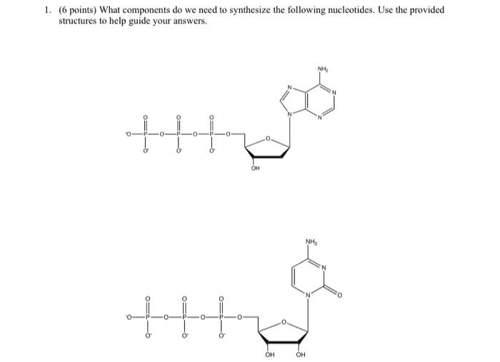 Solved ( 6 points) What components do we need to synthesize | Chegg.com