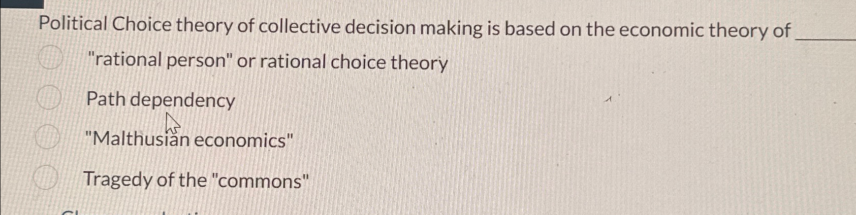 Solved Political Choice theory of collective decision making | Chegg.com