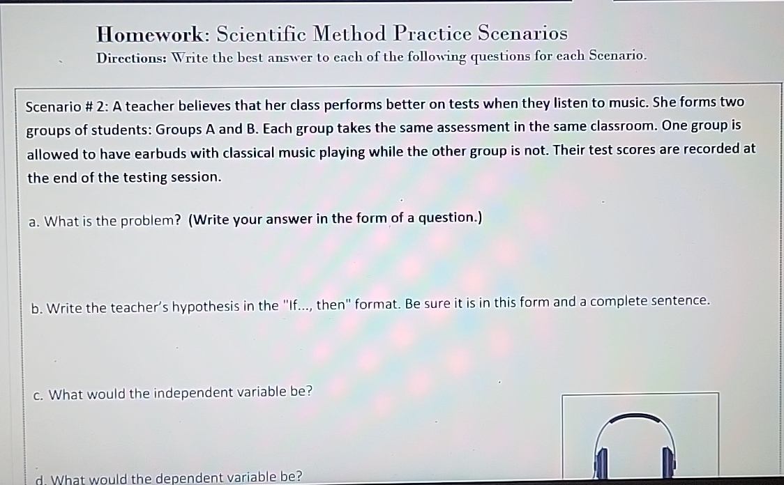 Solved Homework: Scientific Method Practice | Chegg.com