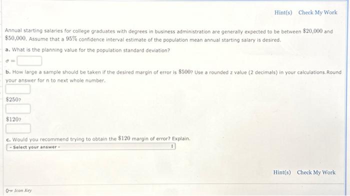 Solved Annual starting salaries for college graduates with | Chegg.com