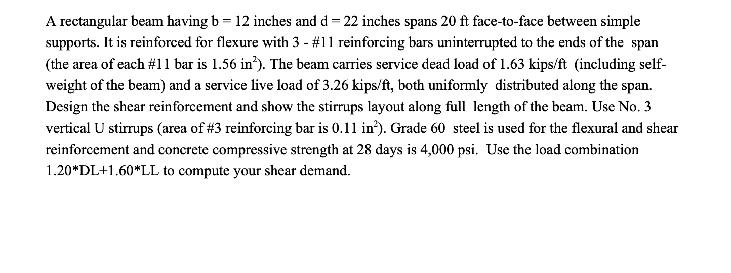 Solved Civil Engineering: Reinforced Concrete Design. A | Chegg.com