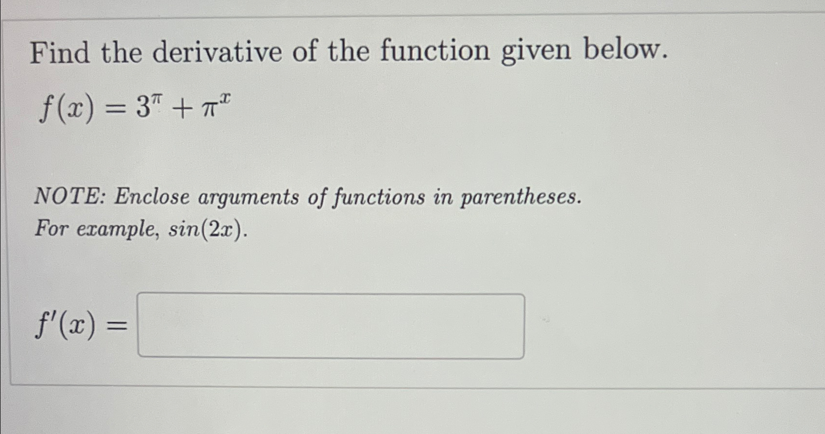 Solved Find the derivative of the function given | Chegg.com
