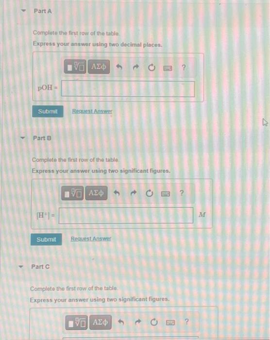 Solved Complete the following table by calculating the | Chegg.com