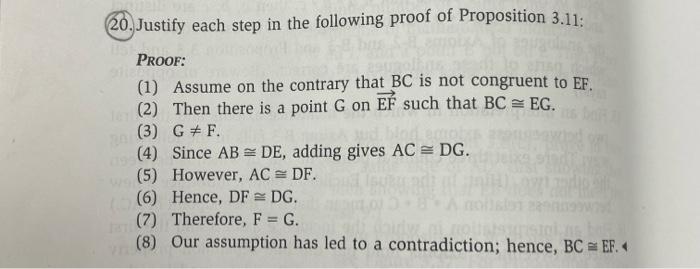 20. Justify each step in the following proof of | Chegg.com