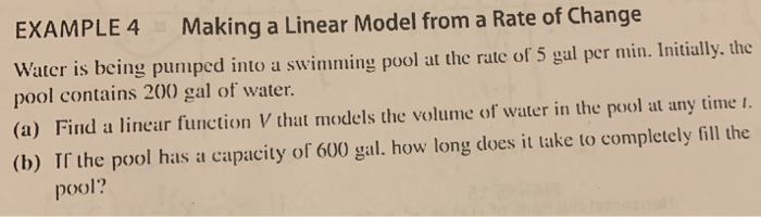 Solved EXAMPLE 4 Making a Linear Model from a Rate of Change | Chegg.com