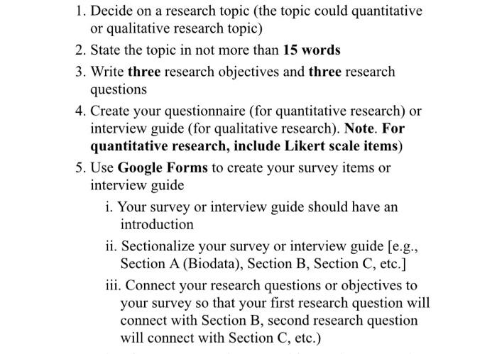 Solved 1. Decide on a research topic (the topic could | Chegg.com