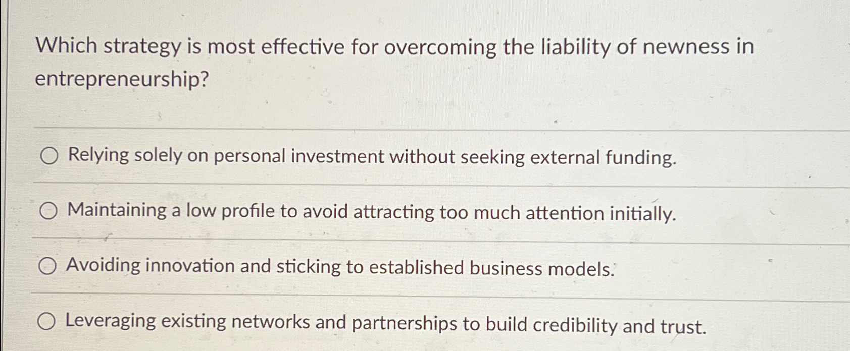 Solved Which strategy is most effective for overcoming the | Chegg.com