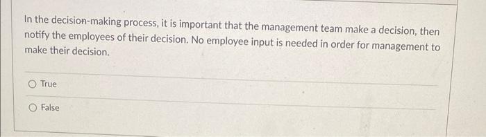 Solved Examples of programmed decisions, as provided in the | Chegg.com