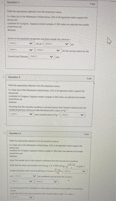 Question 1 5pts Malthe propriate selection from the | Chegg.com