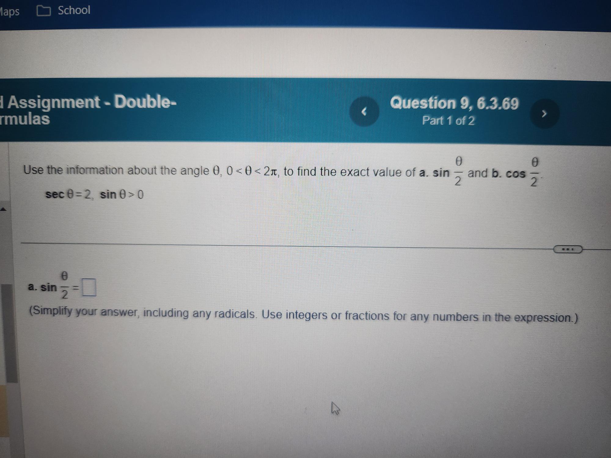 Solved Use the information about the angle \theta ,0