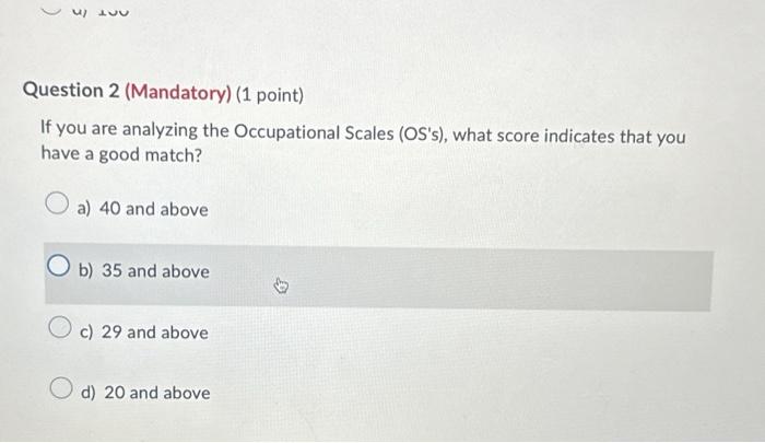 Solved If you are analyzing the Occupational Scales (OS's), | Chegg.com