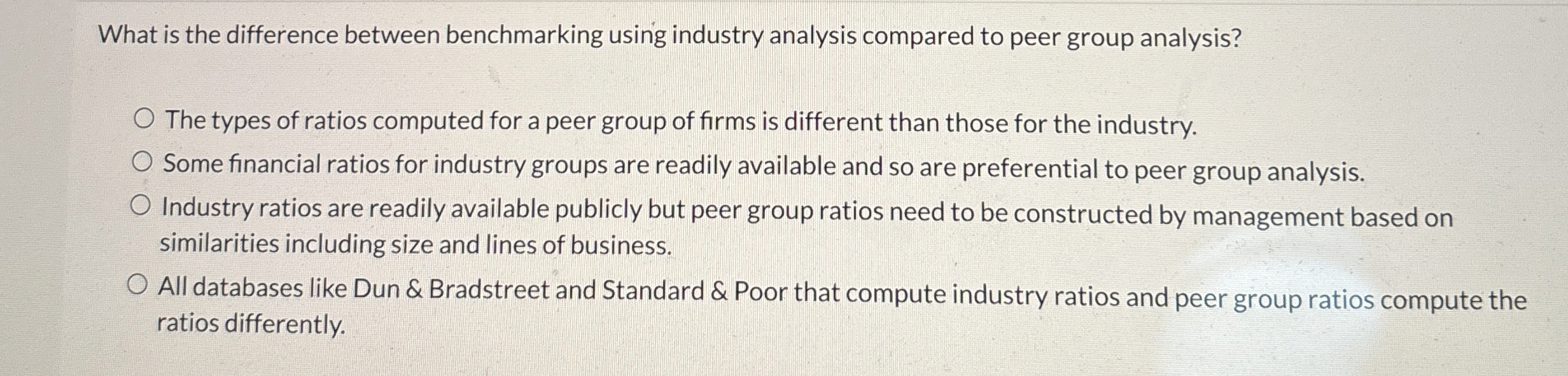 Solved What is the difference between benchmarking using | Chegg.com