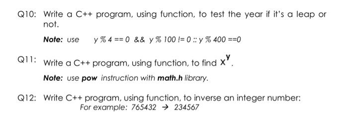Solved Q10 Write A C Program Using Function To Test The 3934