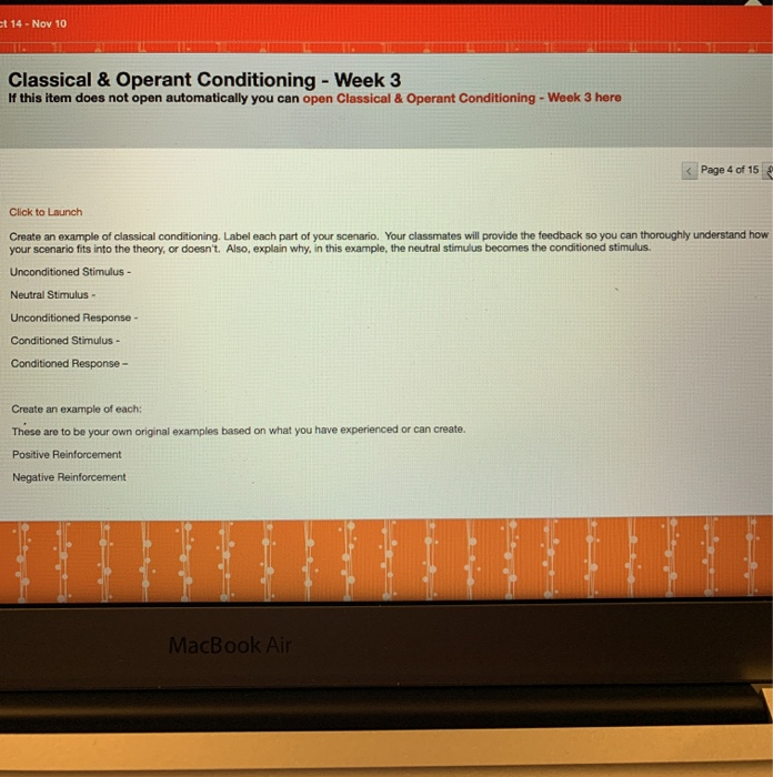 Solved et 14 - Nov 10 Classical & Operant Conditioning - | Chegg.com