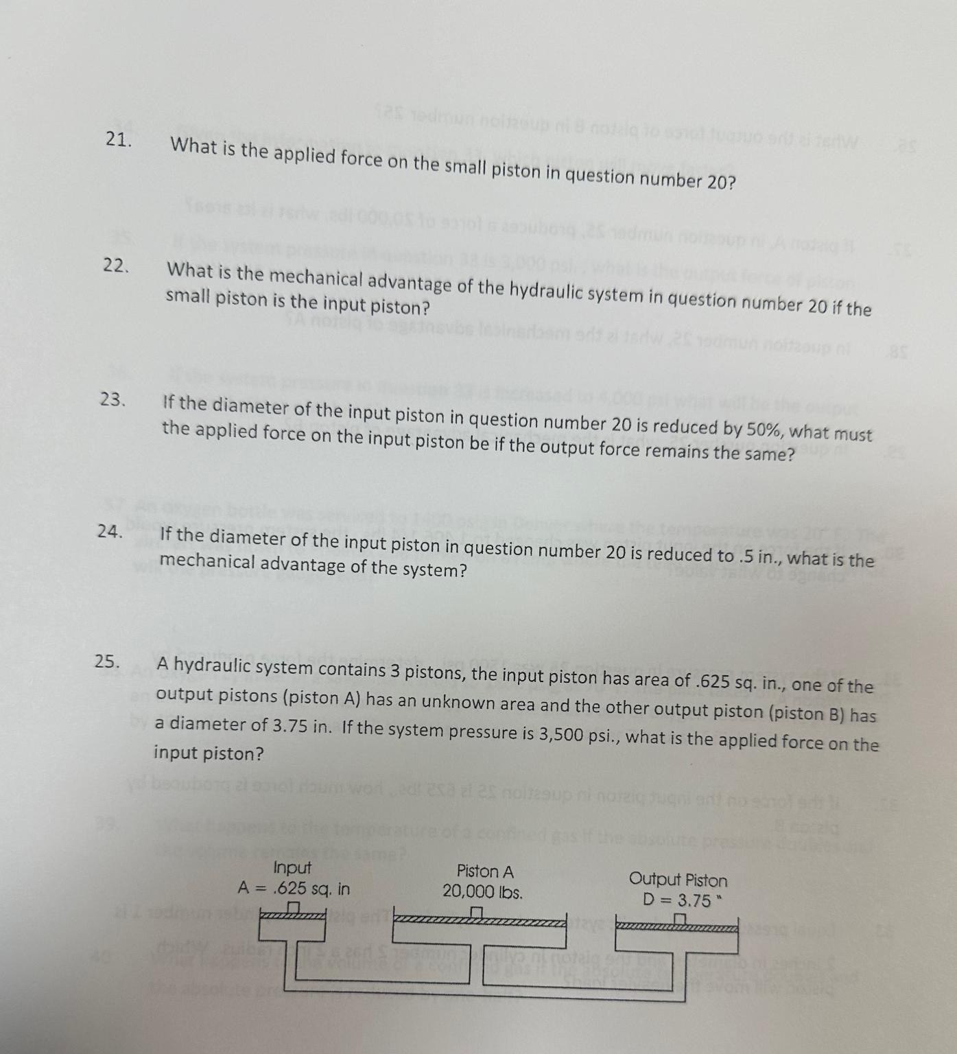 What is the applied force on the small piston in | Chegg.com