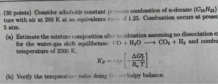 (30 points) Consider adiabatic constant prssure | Chegg.com