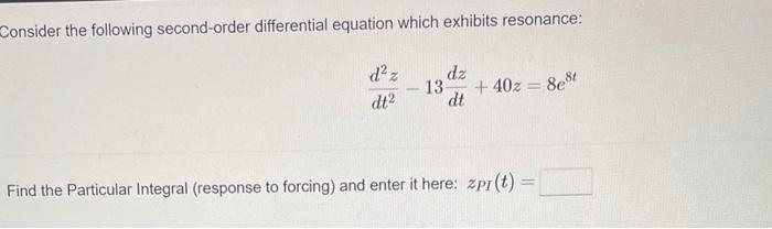 Solved Consider the following second-order differential | Chegg.com