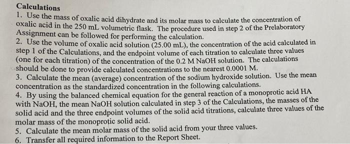 Solved Molar Mass of a Solid Monoprotic Acid. Solid acid | Chegg.com