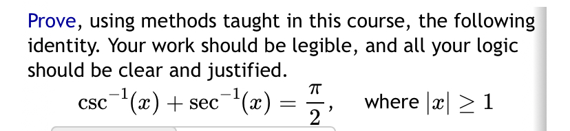 Solved Prove, using methods taught in this course, the | Chegg.com