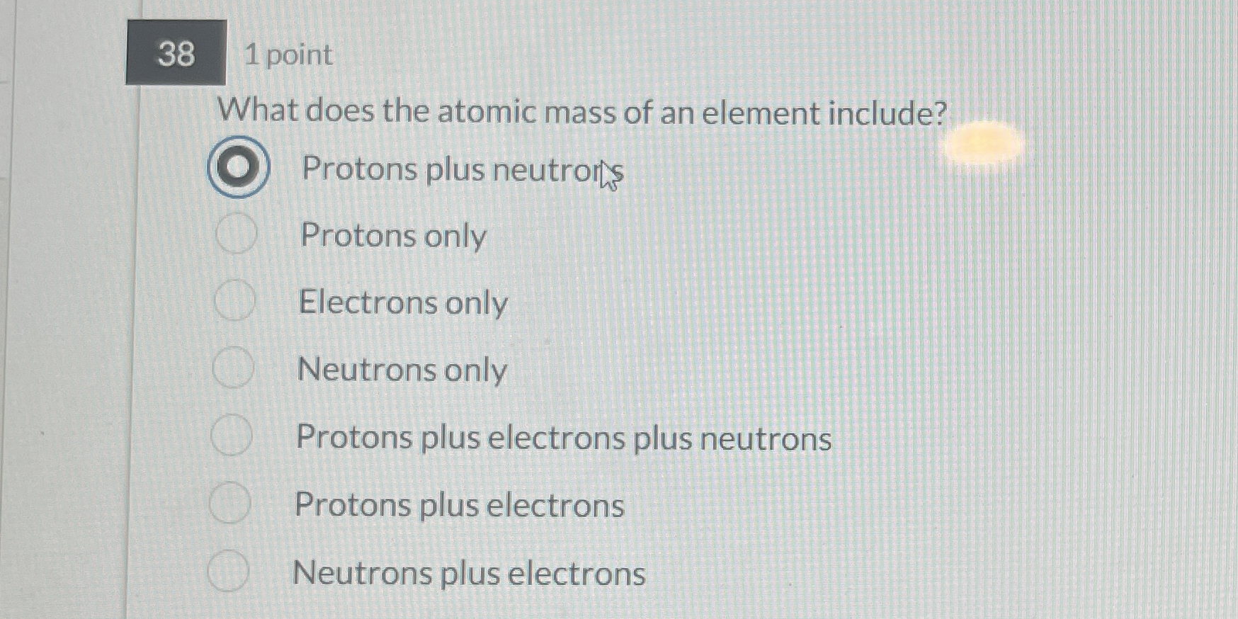 Solved 381 ﻿pointWhat does the atomic mass of an element | Chegg.com