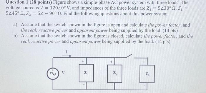 Solved Figure shows a simple-phase AC power system with | Chegg.com