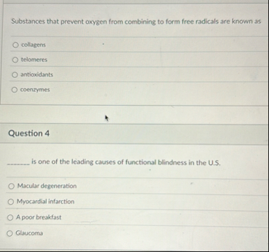 Solved Substances that prevent oxygen from combining to form | Chegg.com