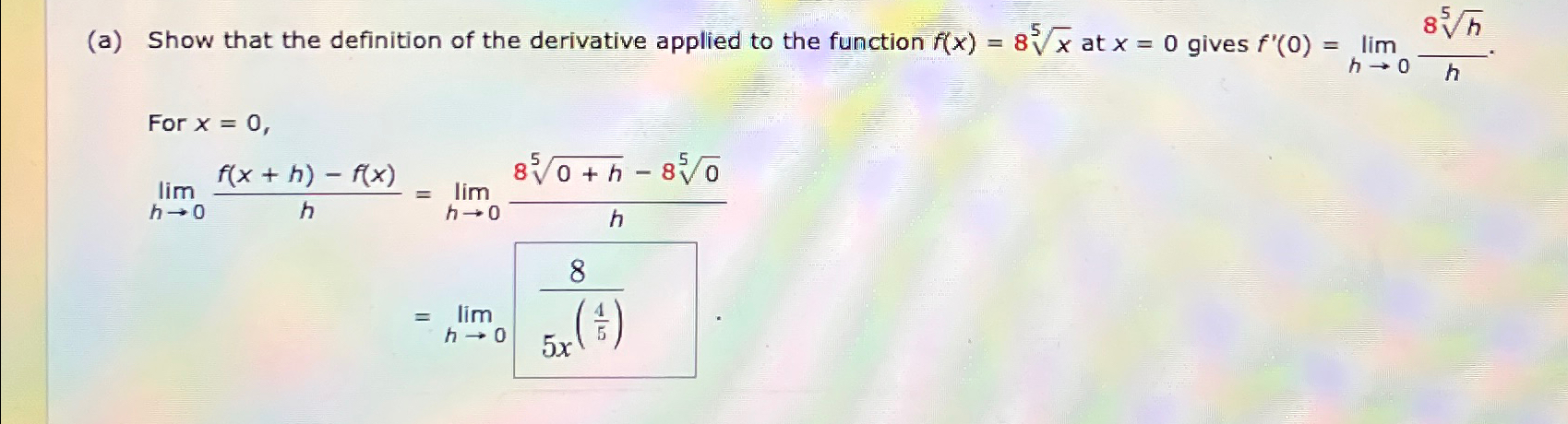 Solved (a) ﻿Show that the definition of the derivative | Chegg.com