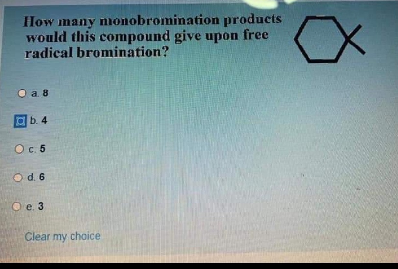 Solved How many monobromination products would this compound | Chegg.com