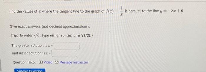 Solved Let f(x)=4x2−7x+15 The slope of the tangent line to | Chegg.com