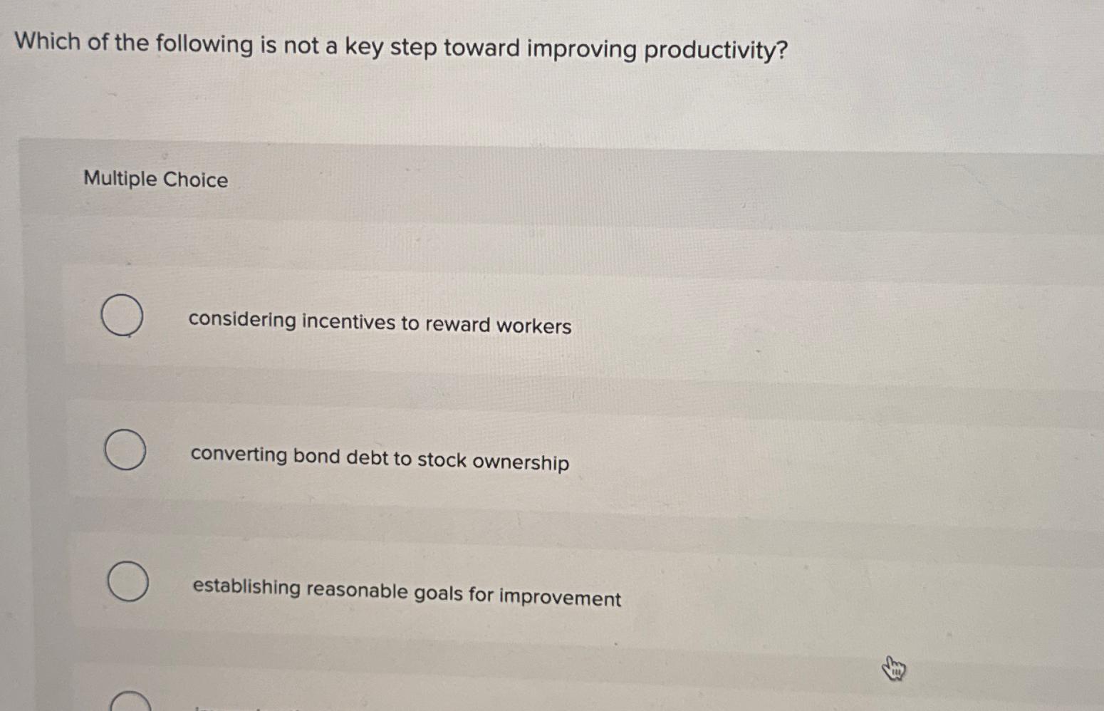 Solved Which of the following is not a key step toward | Chegg.com