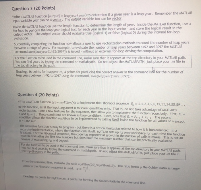 Solved Question 3 20 Points Write A Matlab Function 0643