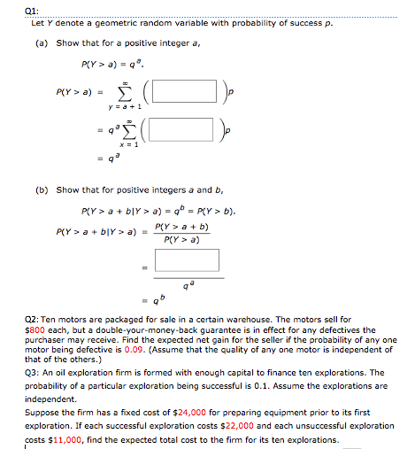 Solved Let γ ﻿denote a geometric random variable with | Chegg.com