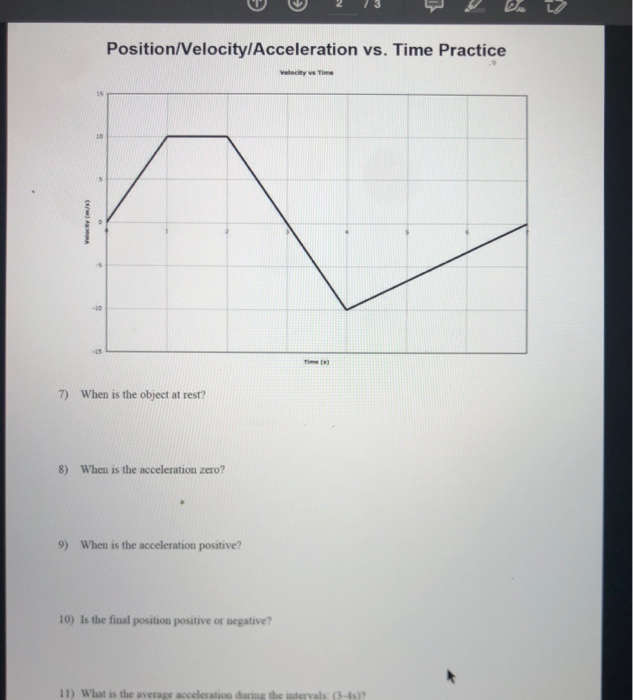 Solved Position/Velocity/Acceleration vs. Time Practice | Chegg.com