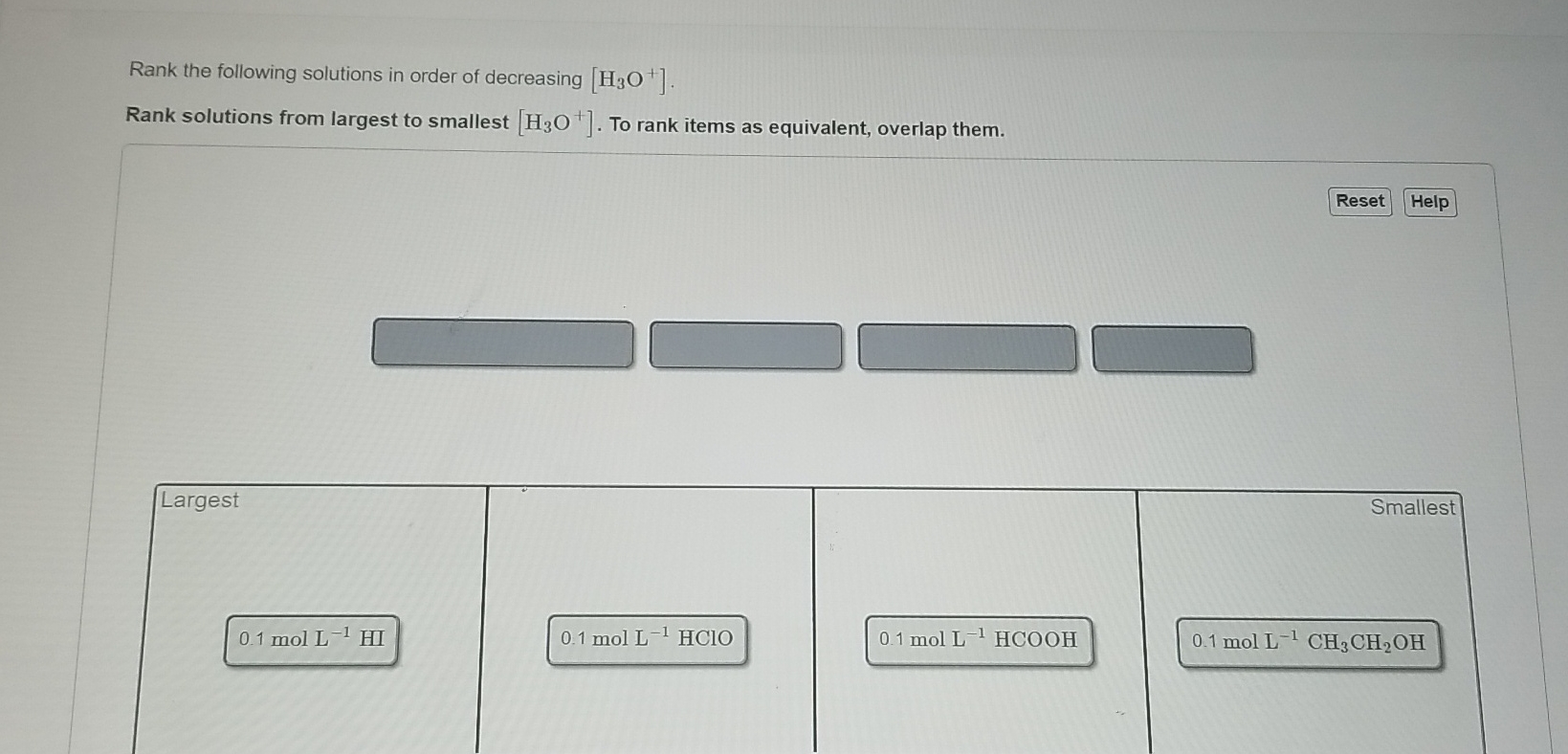 Solved Rank the following solutions in order of decreasing | Chegg.com