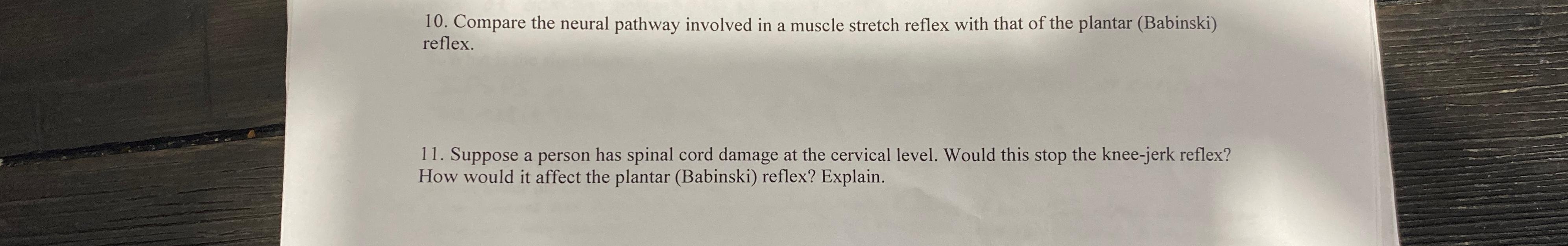 Solved Compare the neural pathway involved in a muscle | Chegg.com