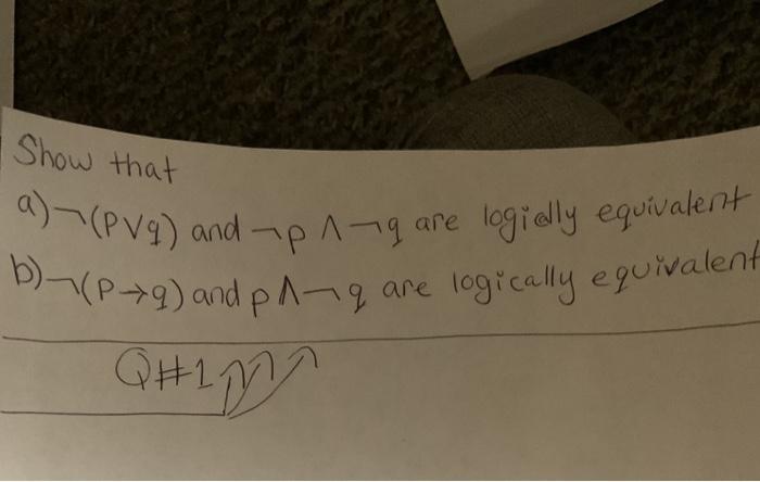 Solved Show that (a)(PV) and p q are logidly equivalent ( | Chegg.com