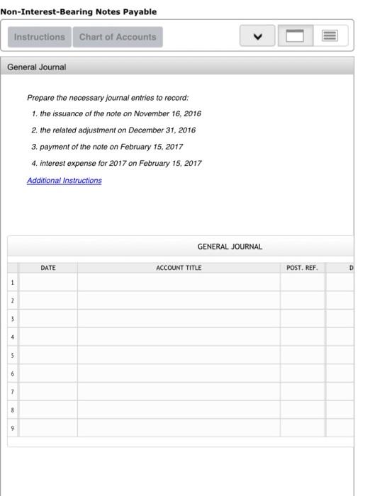 Solved Noo-Interest-Bearing Notes Parable Genetal daurnal | Chegg.com